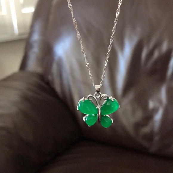 Jewelry | Brand New Pure Silver S925 Jade Butterfly Necklace | Poshmark